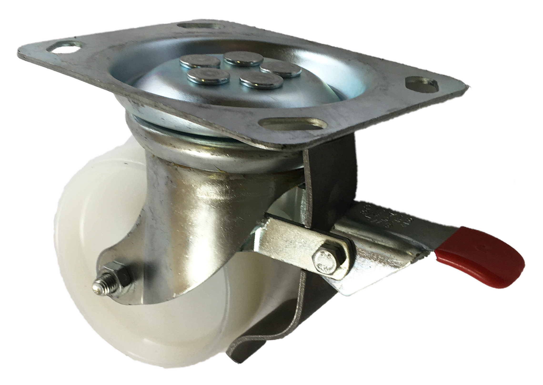 100mm Swivel Castor with Brake, 225kg Capacity | Nylon Wheel, Plain ...