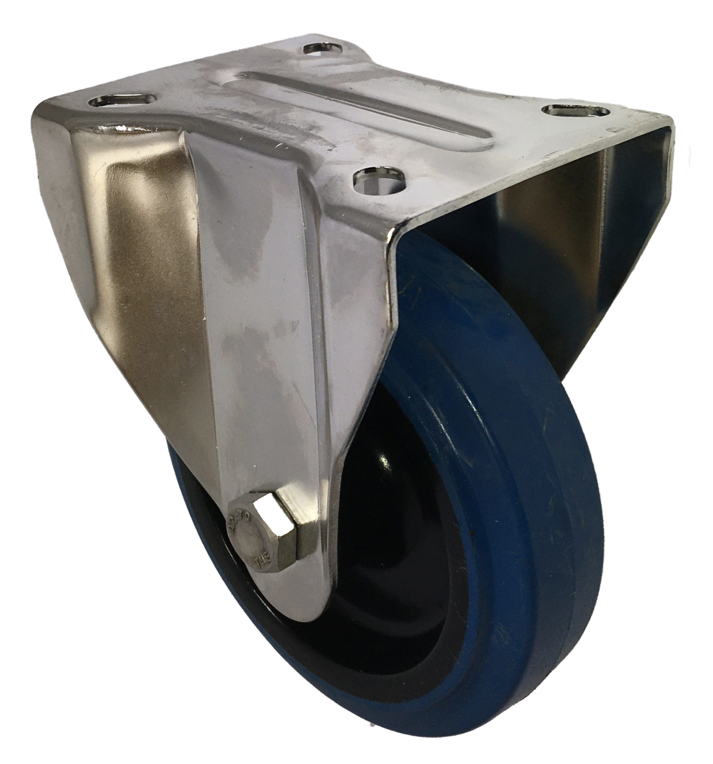 125mm Stainless Steel Fixed Castor, 150kg Capacity | Rubber Tyre Wheel ...