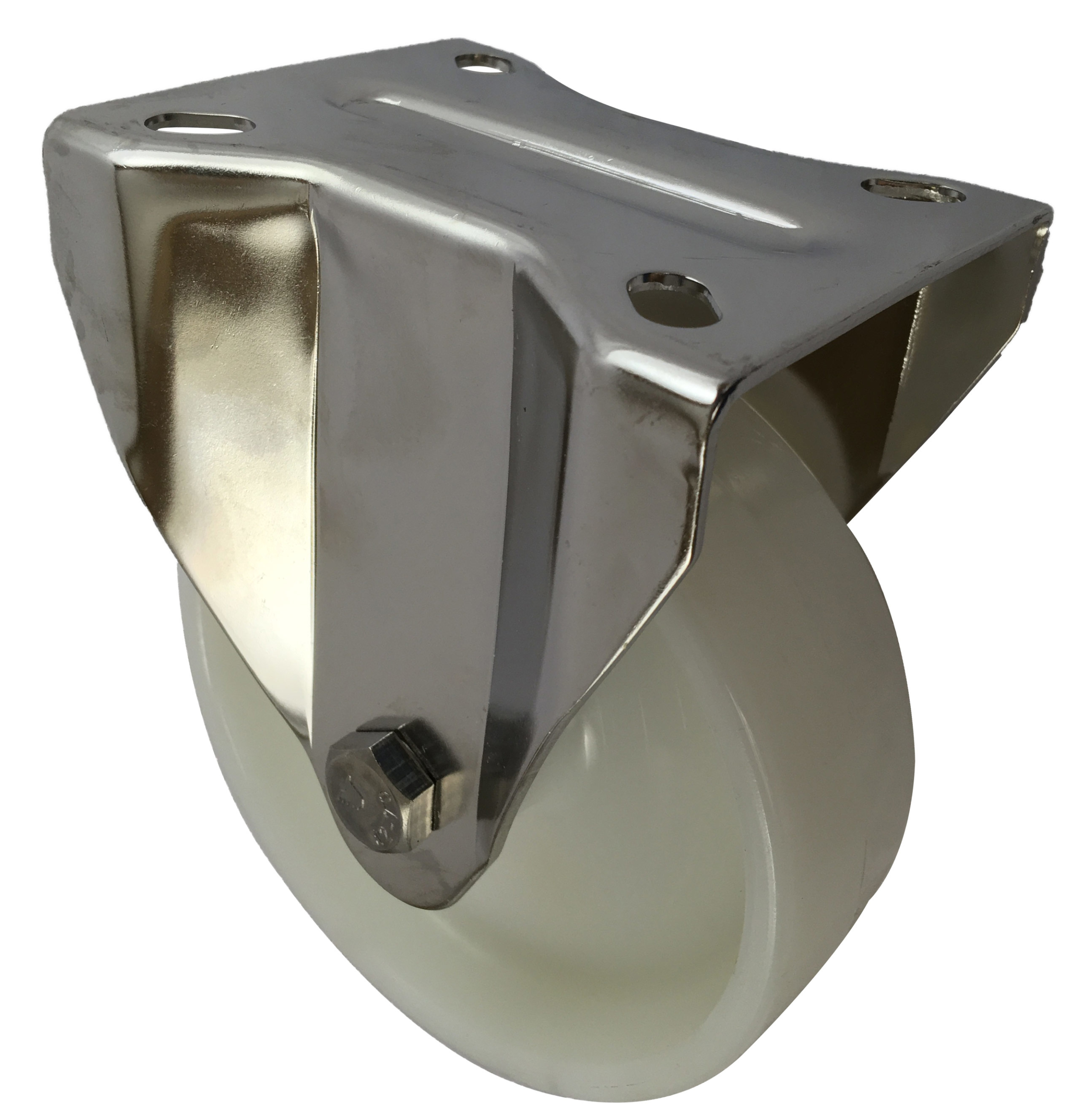 125mm Stainless Steel Fixed Castor, 150kg Capacity | Nylon Wheel, Plain ...