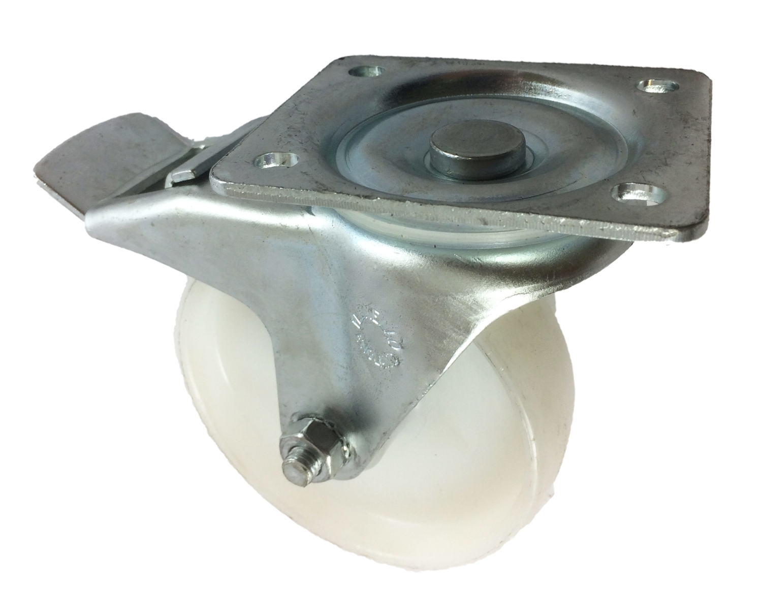 200mm Swivel Castor with Brake, 500kg Capacity | Nylon Wheel, Plain ...