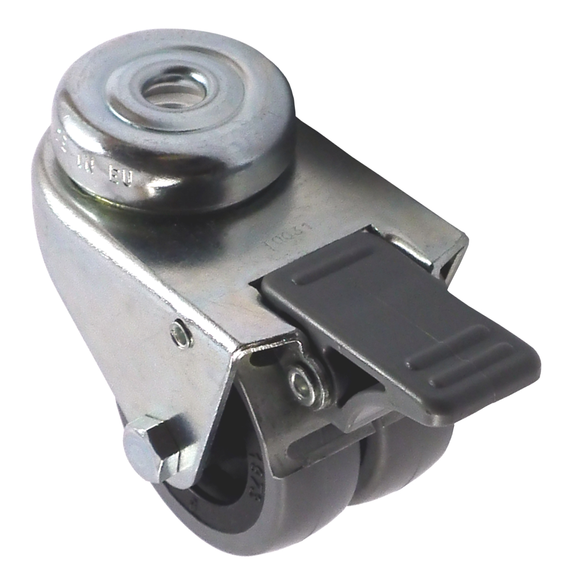 50mm Swivel and Brake Castor, 55kg Capacity | Rubber Tyre Wheel, Plain ...