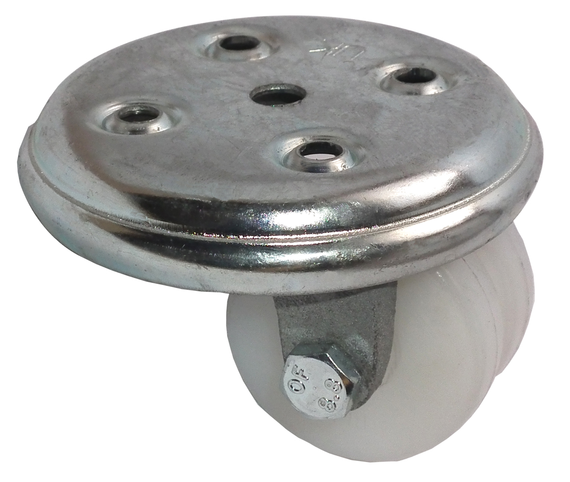 50mm Low Level Swivel Castor, 160kg Capacity | Nylon Wheel, Plain Bore ...