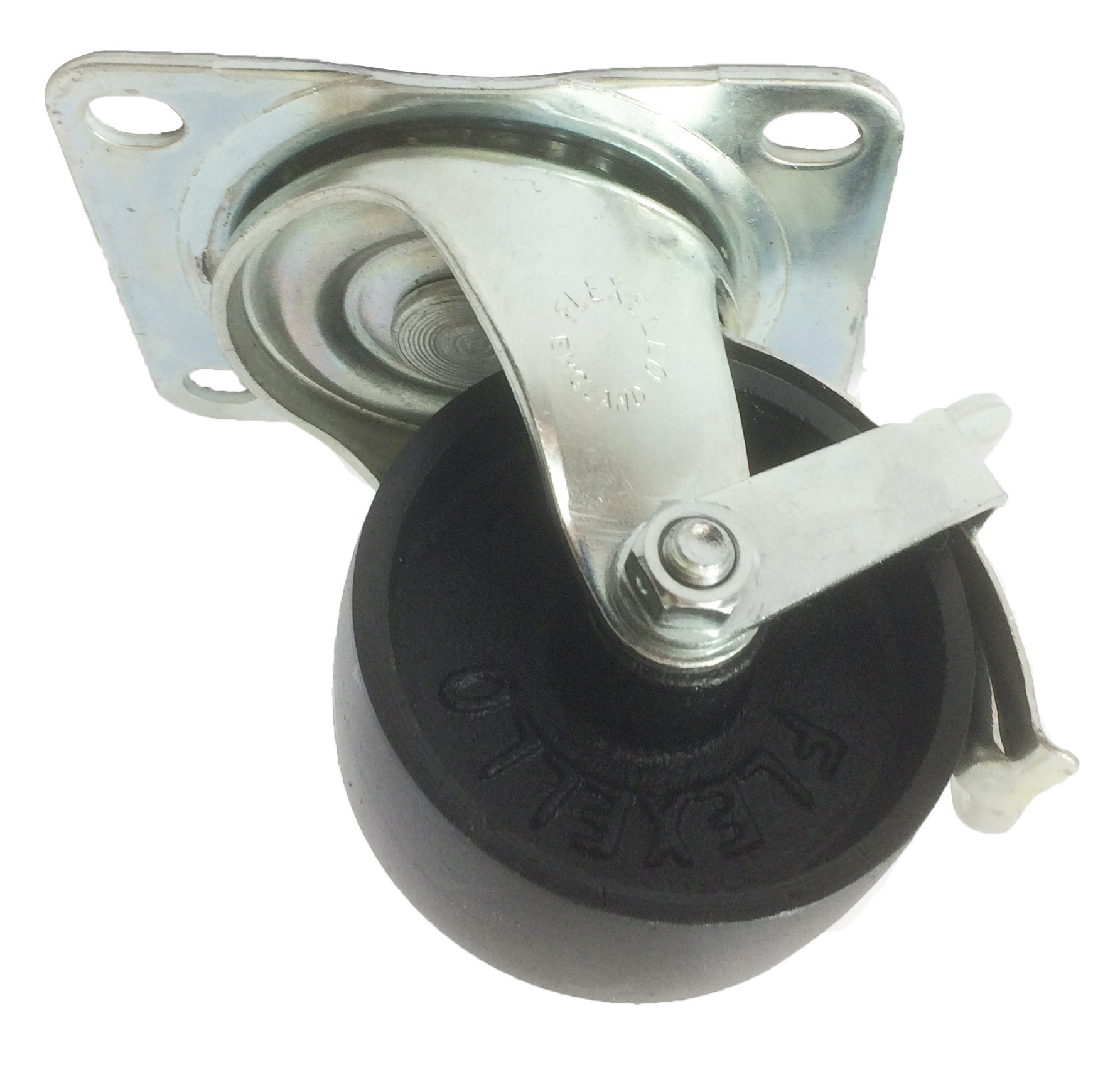 75mm Swivel Castor with Brake, 170kg Capacity | Cast Iron Wheel, Plain ...