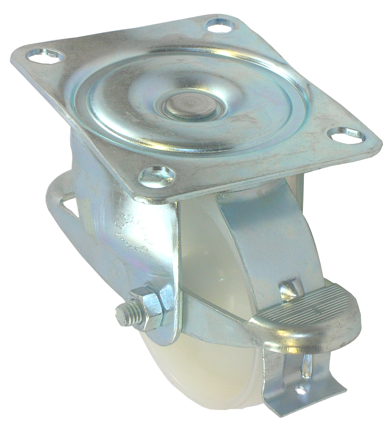 100mm Swivel Castor with Brake, 270kg Capacity | Nylon Wheel, Plain ...