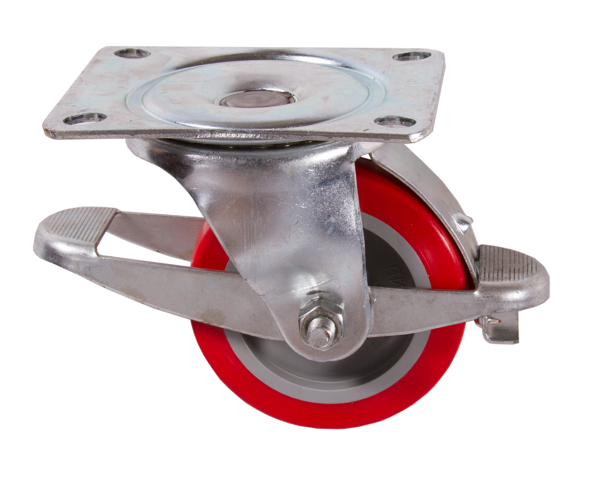 100mm Swivel Castor with Brake, 220kg Capacity | Polyurethane Tyre ...
