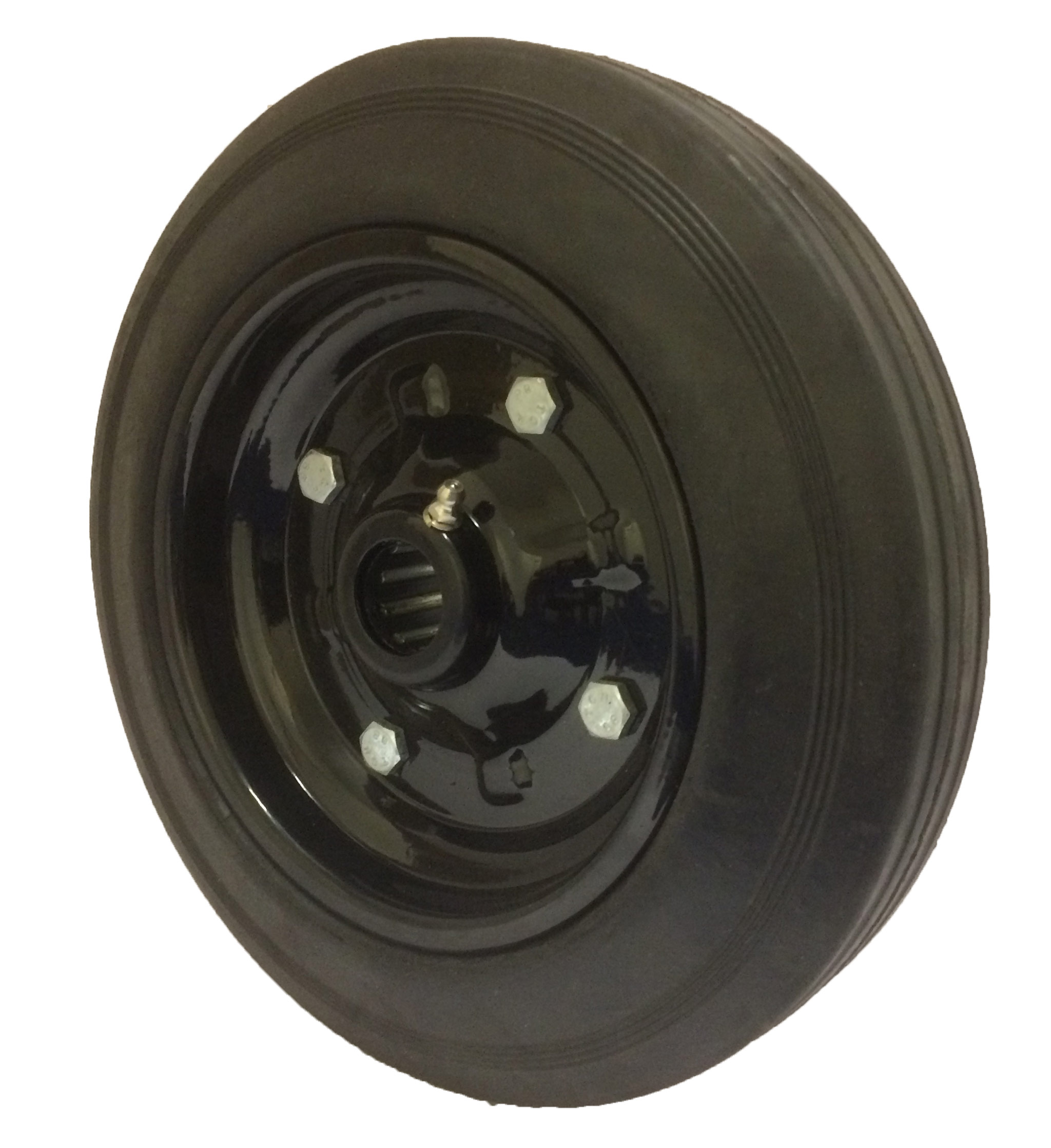 Rubber Tyre Trolley Wheel 250mm | Black Rubber Tyre / Black Metal ...