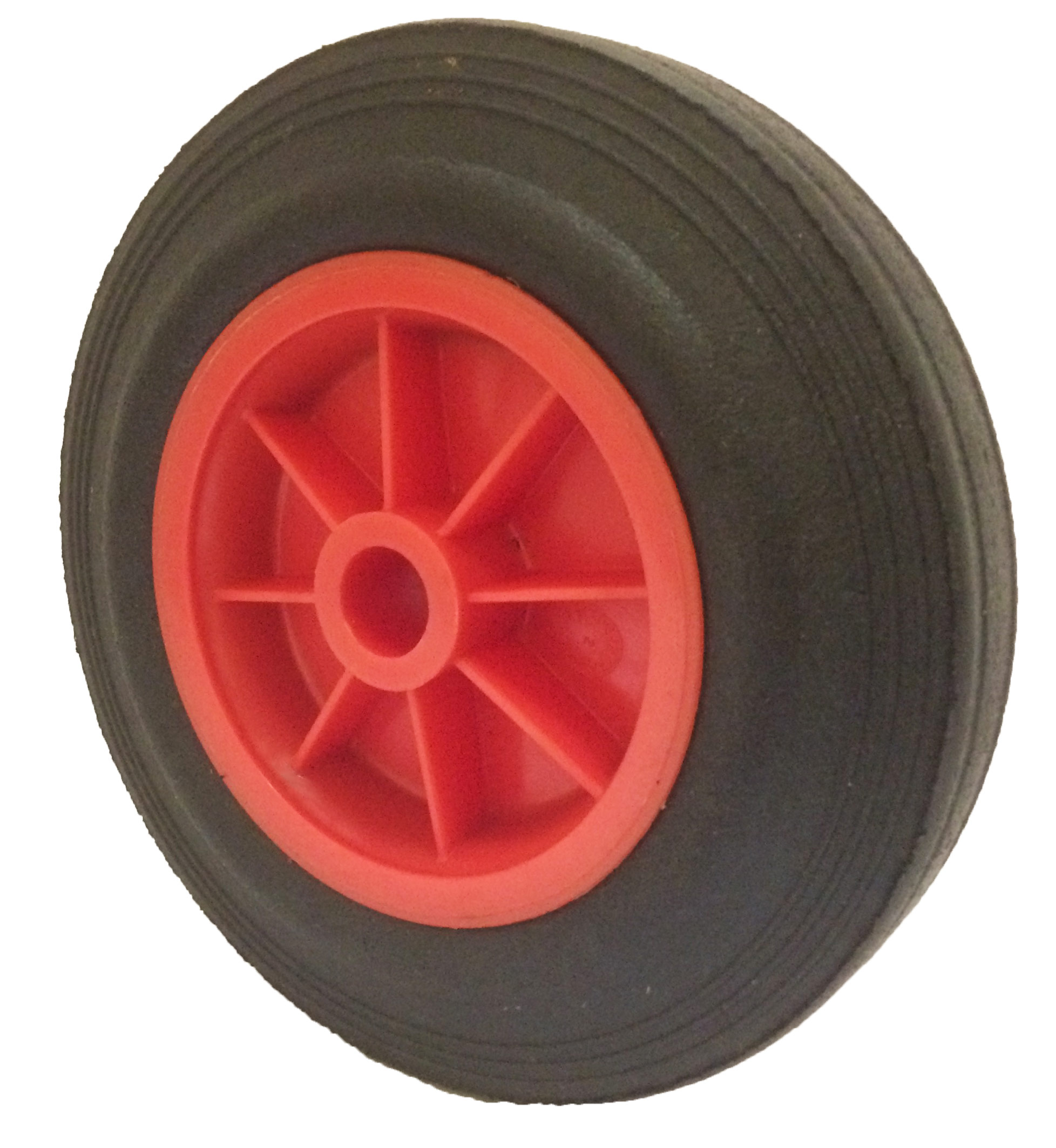 Rubber Tyre Trolley/Sack Truck Wheel 200mm | Black Rubber Tyre / Red ...