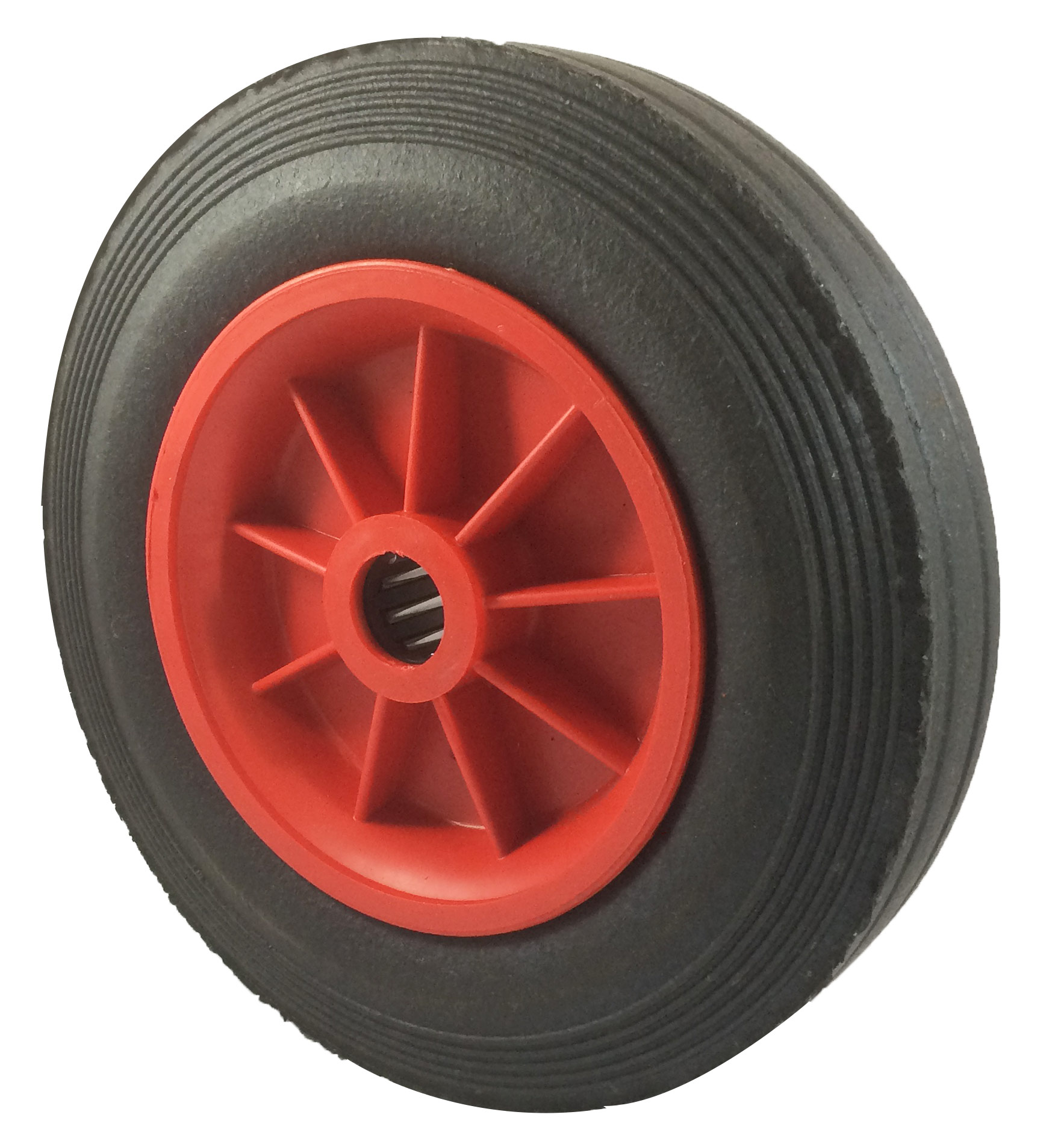 Rubber Tyre Trolley/Sack Truck Wheel 250mm | Black Rubber Tyre / Red ...