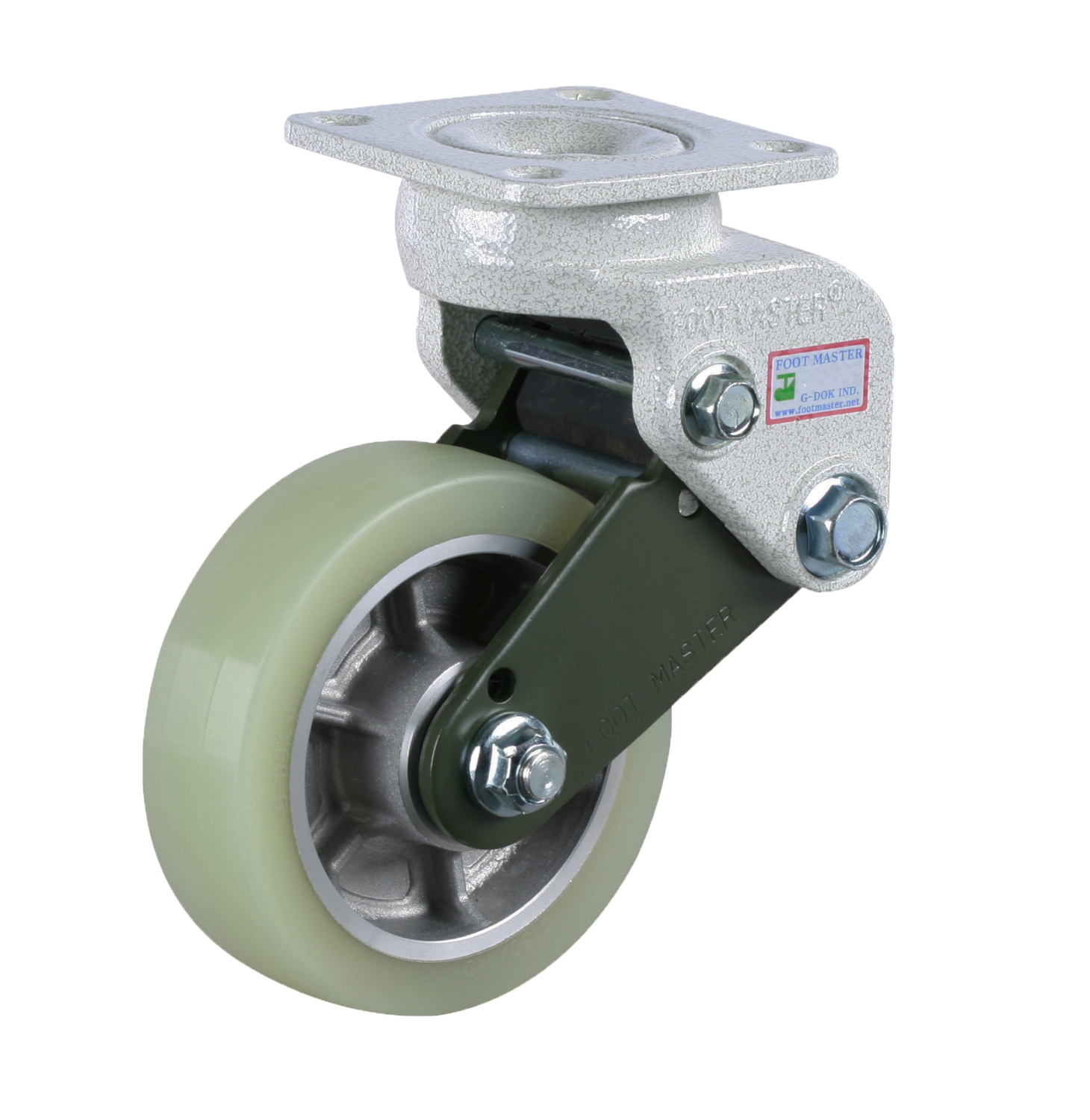 130mm Shock Absorbing Fixed Castor, 350kg Capacity | 130mm Polyurethane ...