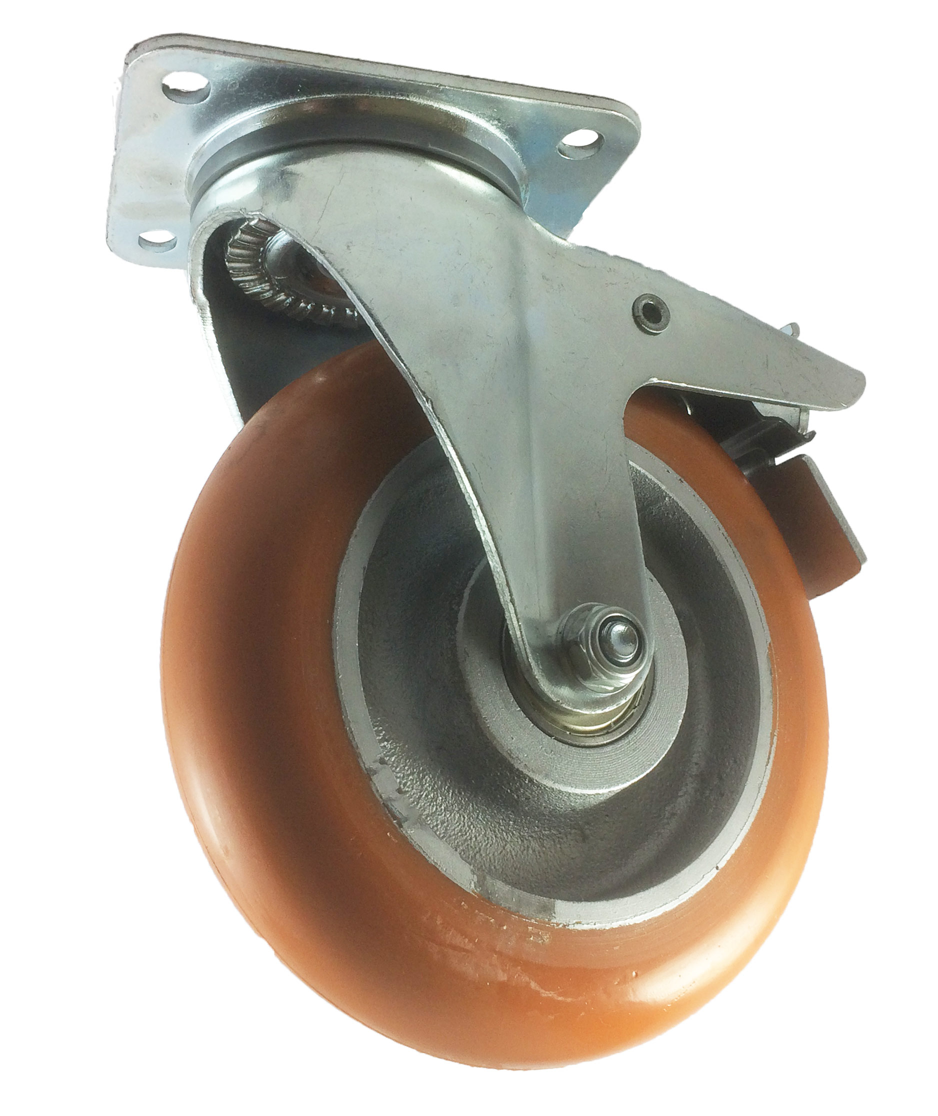 200mm Swivel Castor with Brake, 500kg Capacity | Polyurethane Tyre ...