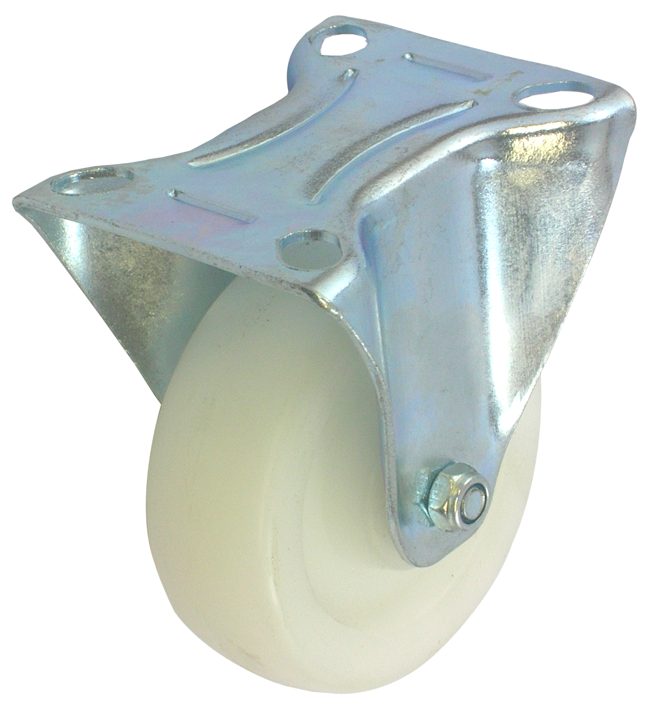 75mm Fixed Castor | White Polypropylene Wheel | 70kg Load