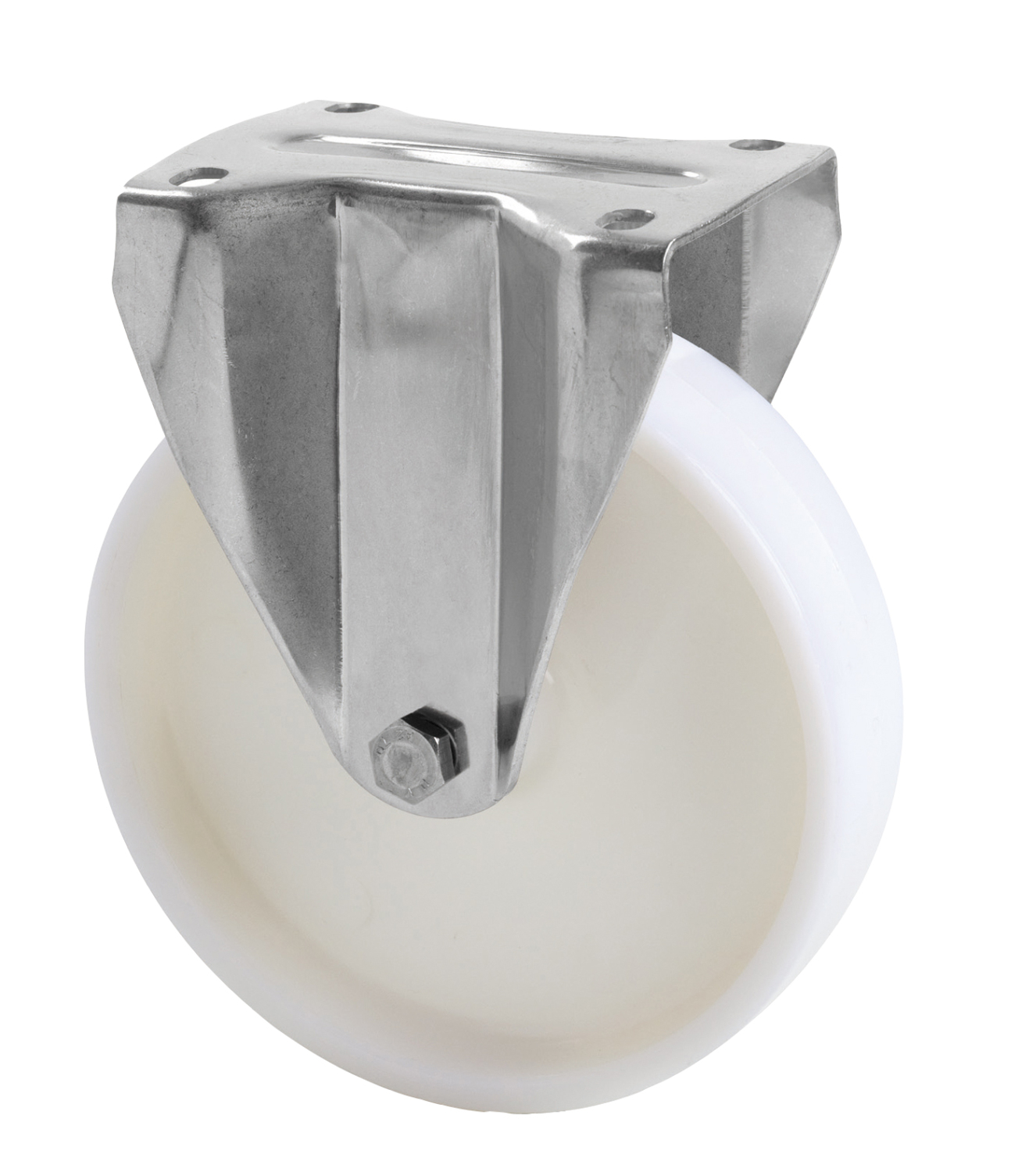 200mm Stainless Steel Fixed Castor, 300kg Capacity | Nylon Wheel, Plain ...