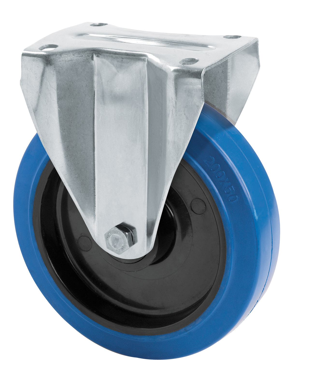 160mm Stainless Steel Fixed Castor, 300kg Capacity | Rubber Tyre Wheel ...