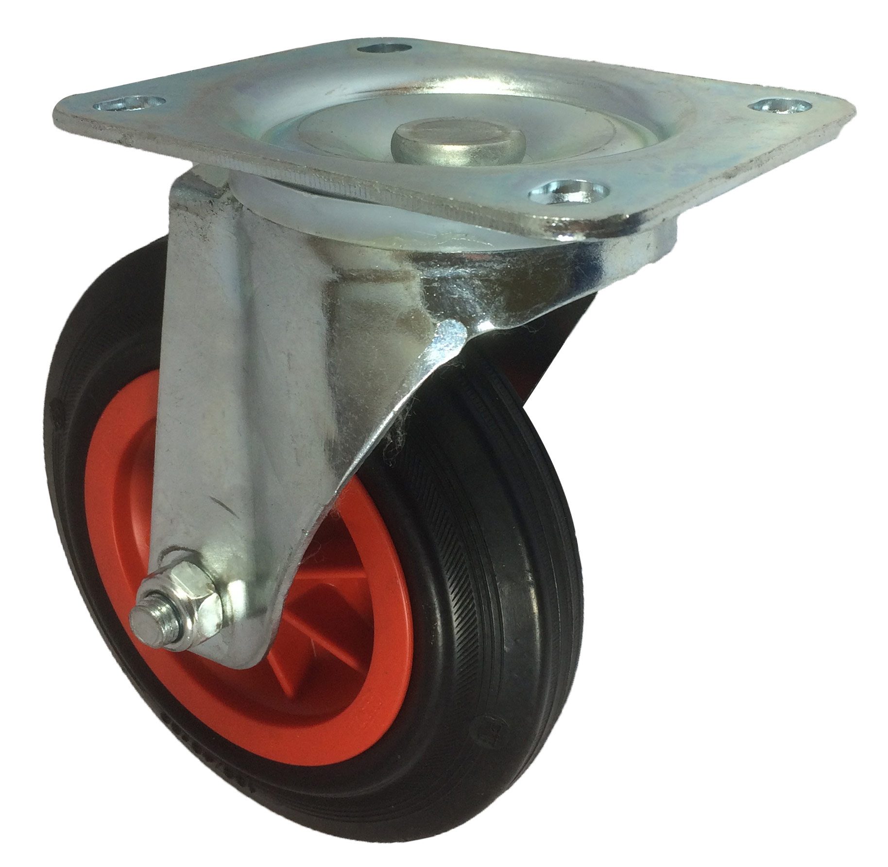 160mm Swivel Castor, 135kg Capacity | Rubber Tyre Wheel, Roller Bearing ...