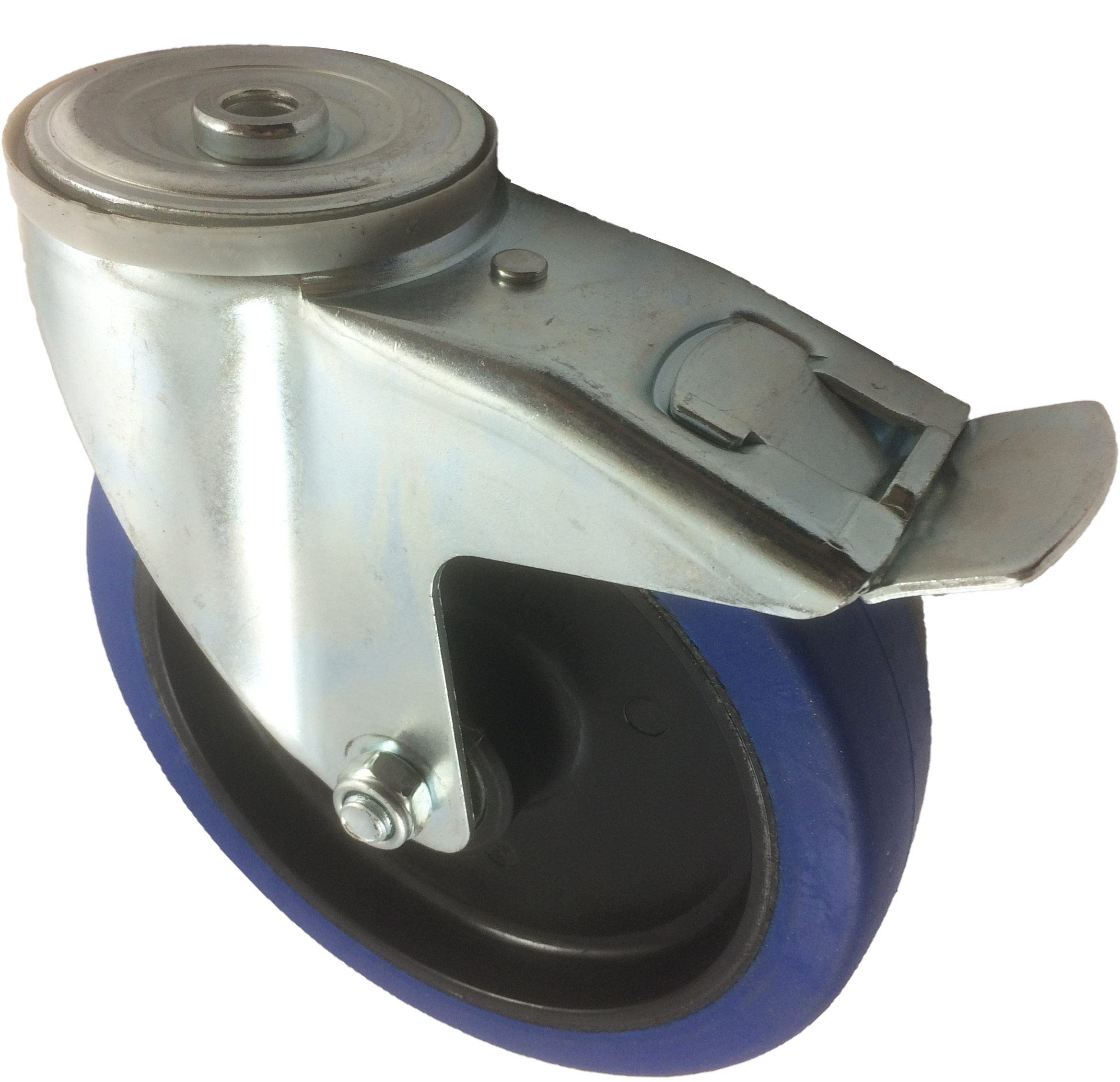200mm Swivel and Brake Castor, 250kg Capacity | Rubber Tyre Wheel ...