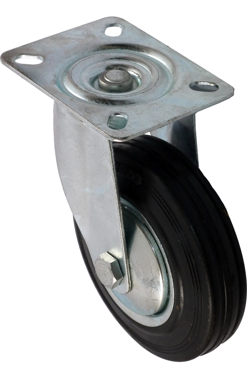 75mm Swivel Castor | Black Rubber Tyre Wheel | 70kg Load
