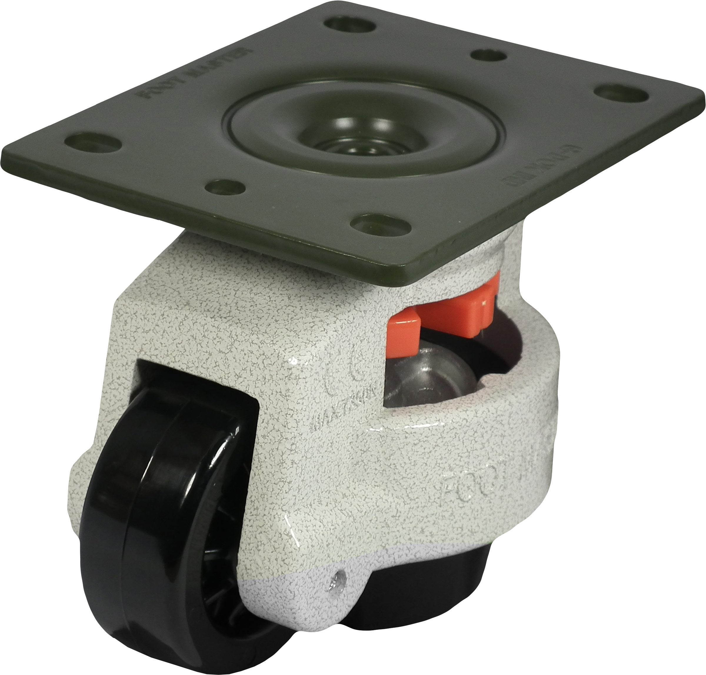 75mm Footmaster Levelling Castor, Plate Fitting, 800kg Capacity | Nylon ...