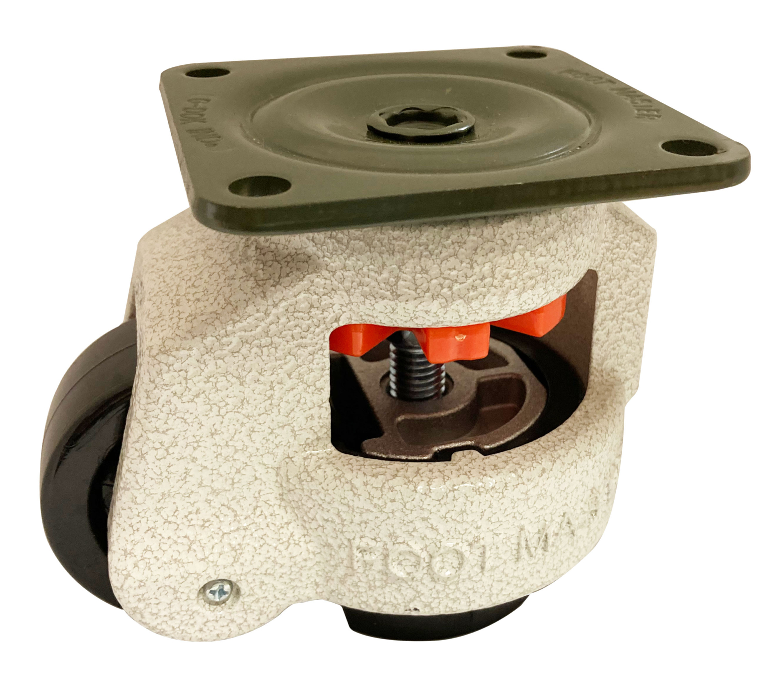 63mm Footmaster Levelling Castor, Plate Fitting, 550kg Capacity | 63mm ...