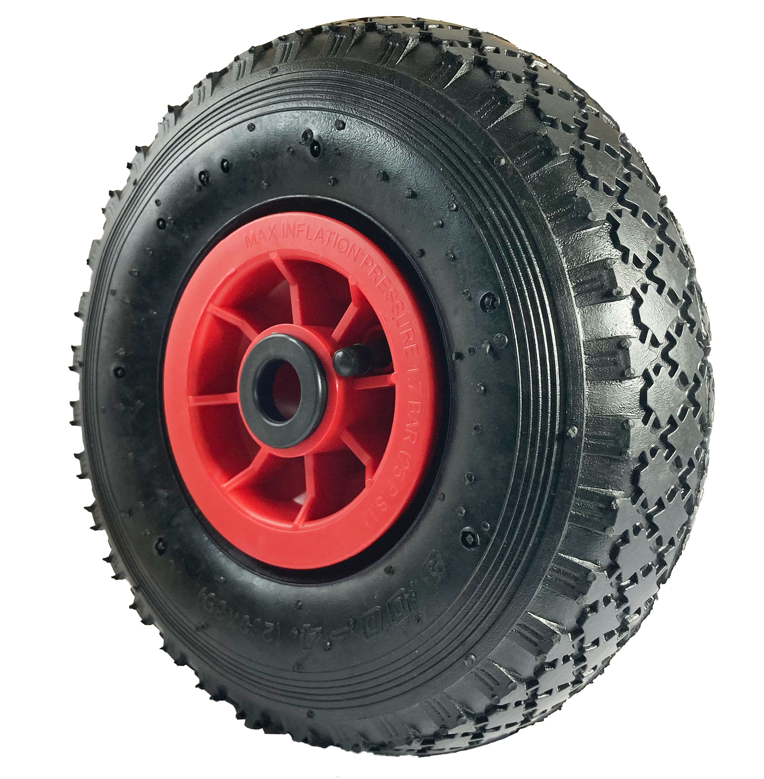Pneumatic Wheel 260mm | Pneumatic Tyre / Red Polypropylene Centre ...