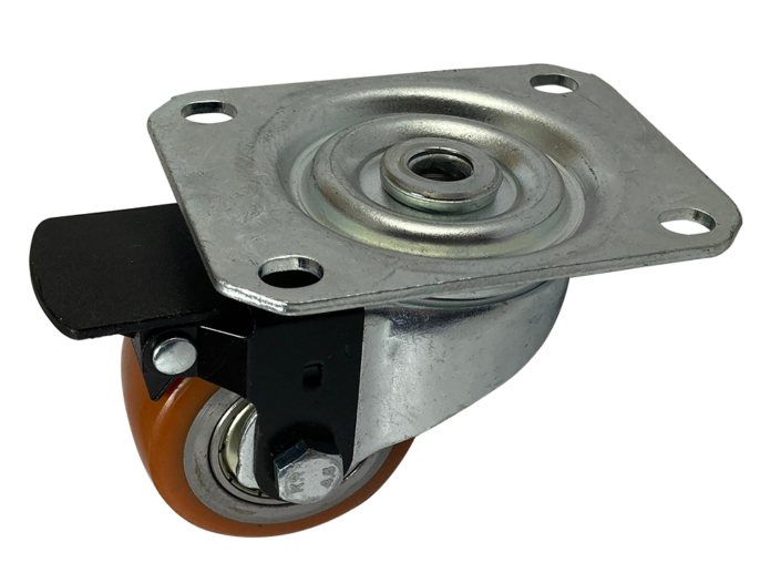 60mm Compact braked Castor, 150kg Capacity | 60mm Polyurethane Tyre ...