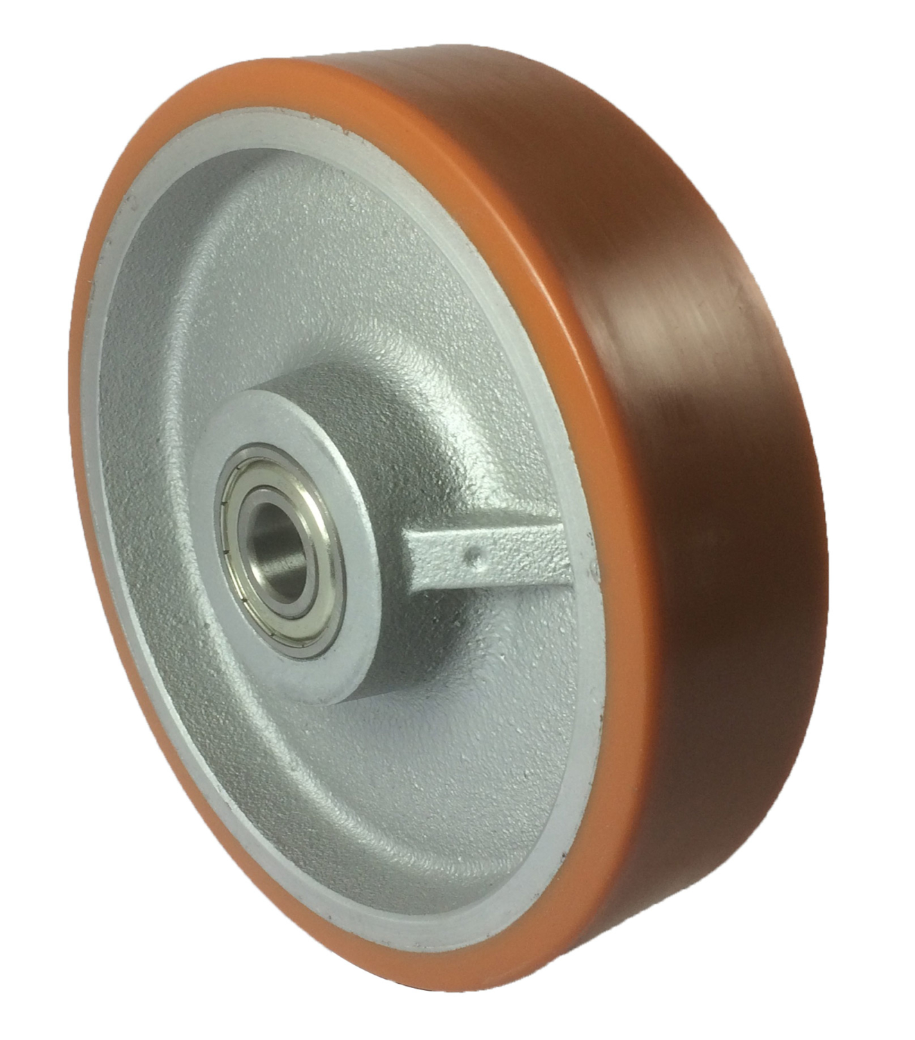 Castor Wheel 200mm | Polyurethane Tyre / Cast Iron Centre, 1000kg, 20mm Ball Bearing (20020241 ...